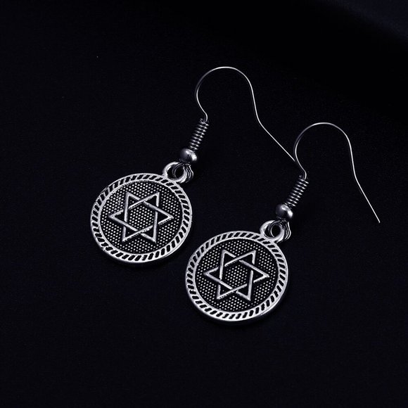 Jewelry | Vintage Round Card Shape Dangle Antique Color Plated Earrings For Woman K635 | Poshmark